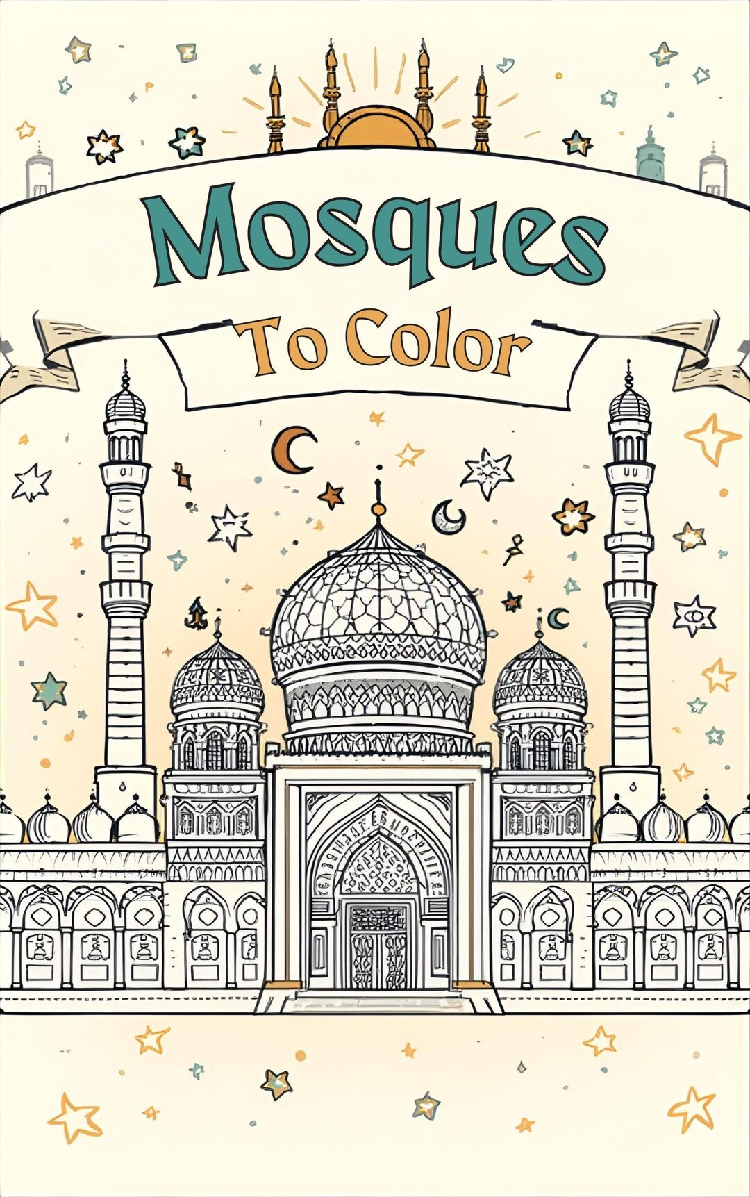 Mosque Coloring Book for Kids | Islamic Printable PDF | 4 Page Ramadan ...