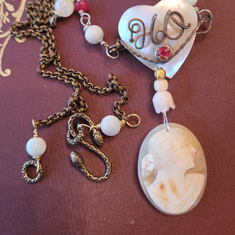 Cameo Necklace Assemblage - Etsy