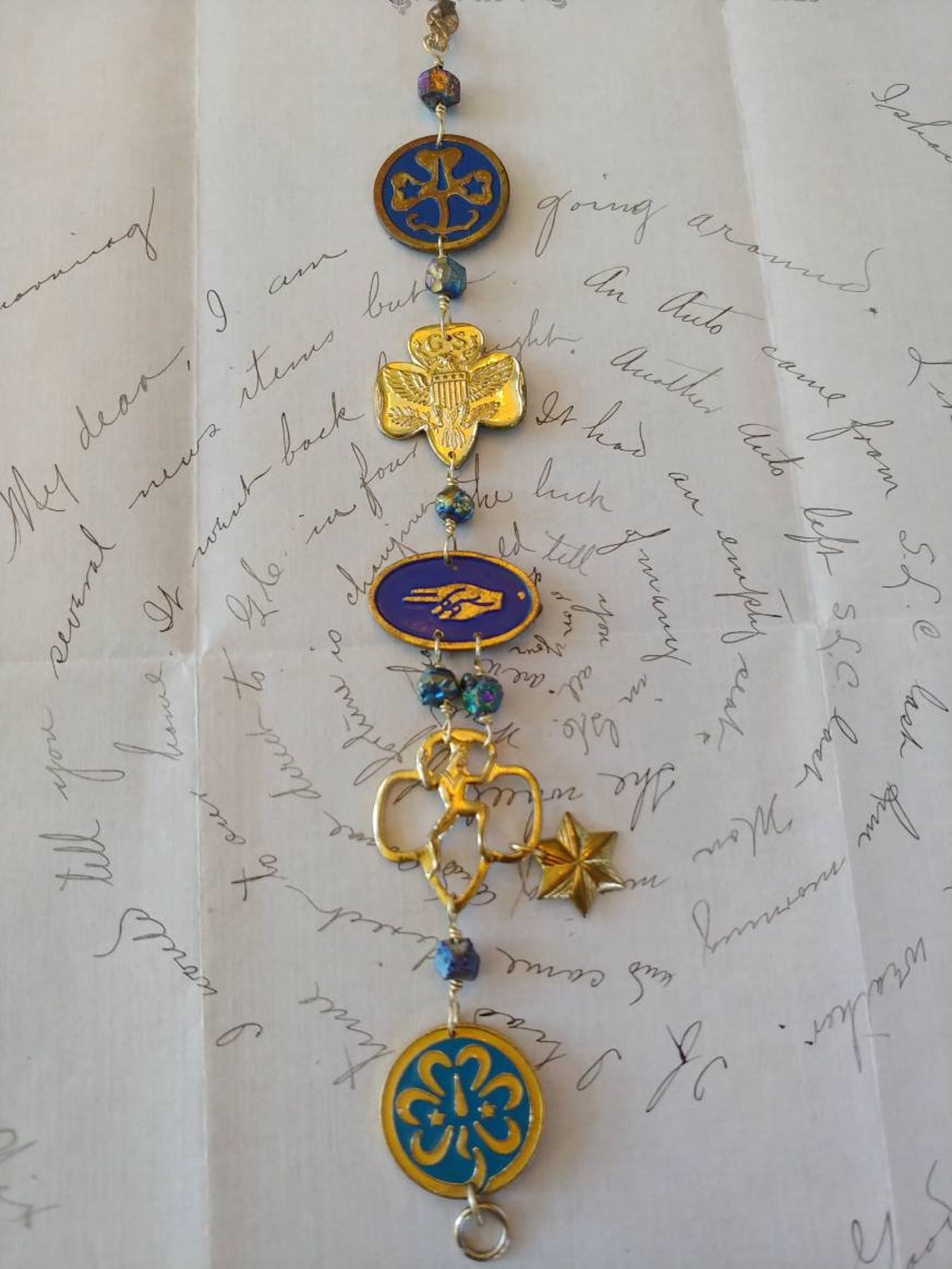 GIRL SCOUT BROWNIE Pin Vintage Assemblage Bracelet - Etsy