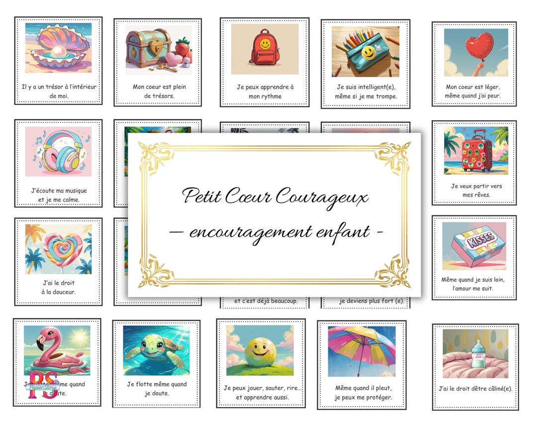 Little Courageous Heart Stickers - Affirmation Board for Children ...