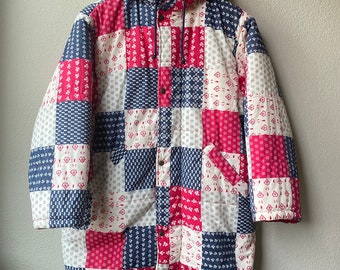 Patchwork Puffer Jacket - Etsy
