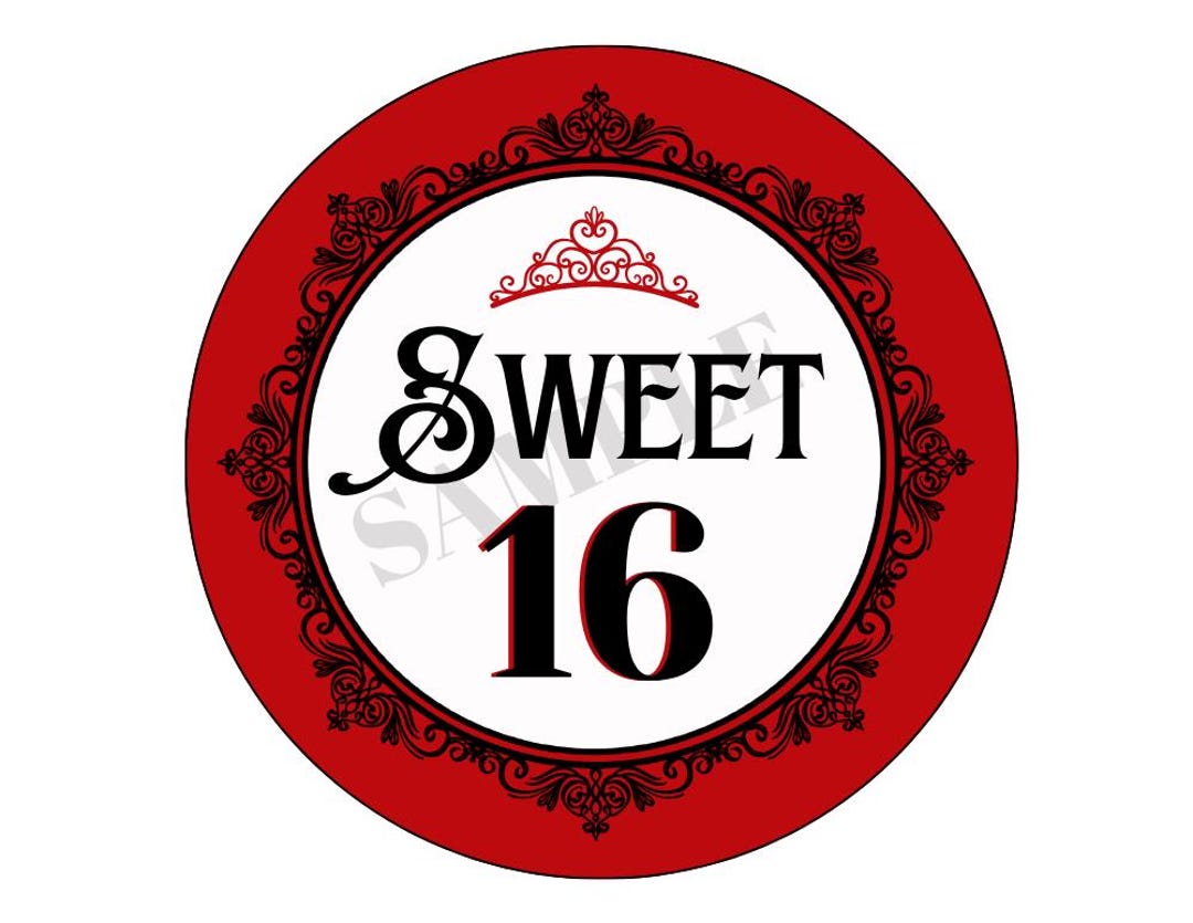 Sweet 16 Party Logo- Stickers, Decor, Decoration - Etsy