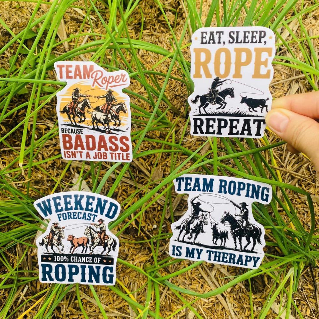 Team Roping Rodeo Stickers Set of 4 – Rodeo Life Cowboy Waterproof ...