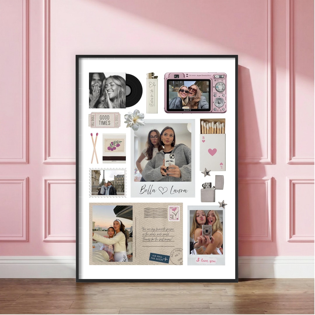Best Friend Matchbook Template | Custom Bestie Gift | Printable Wall ...