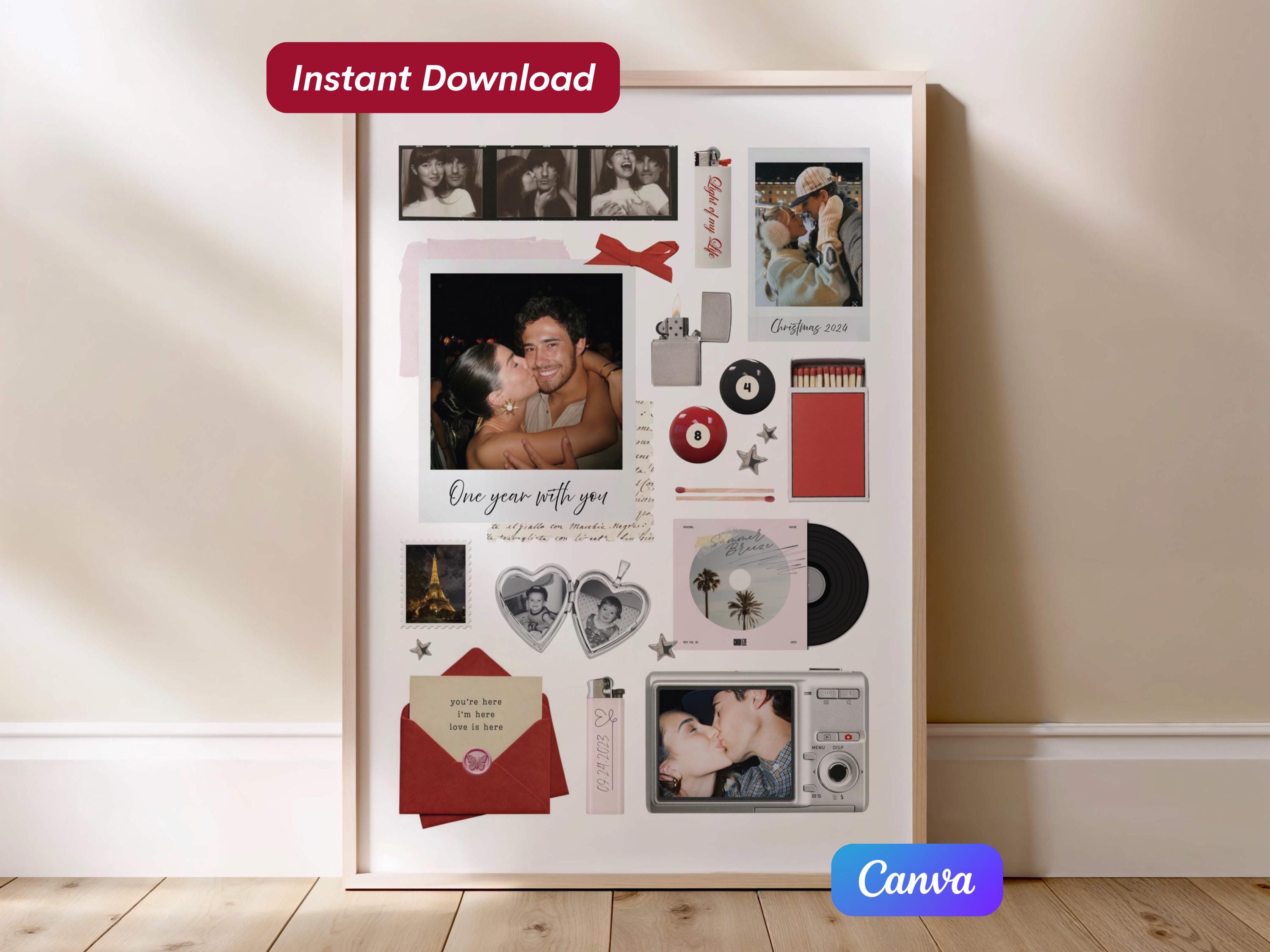 Editable Photo Collage for Couples | Digital Download | Custom ...