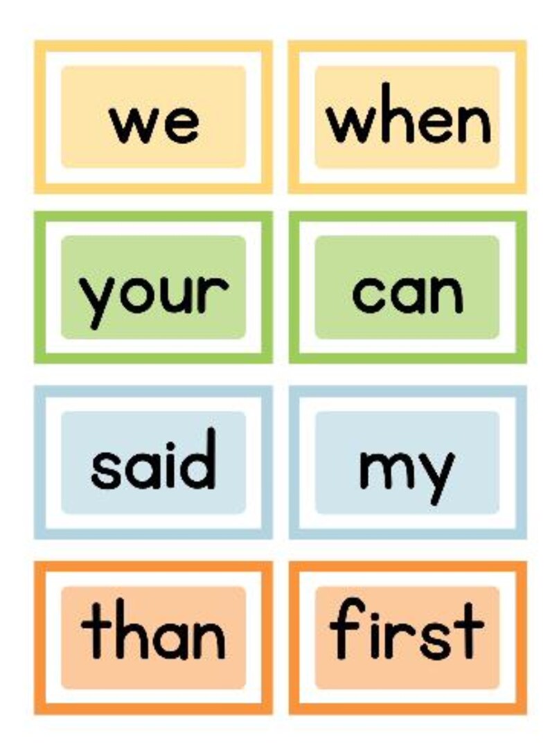 Sight Word Flashcards - Etsy