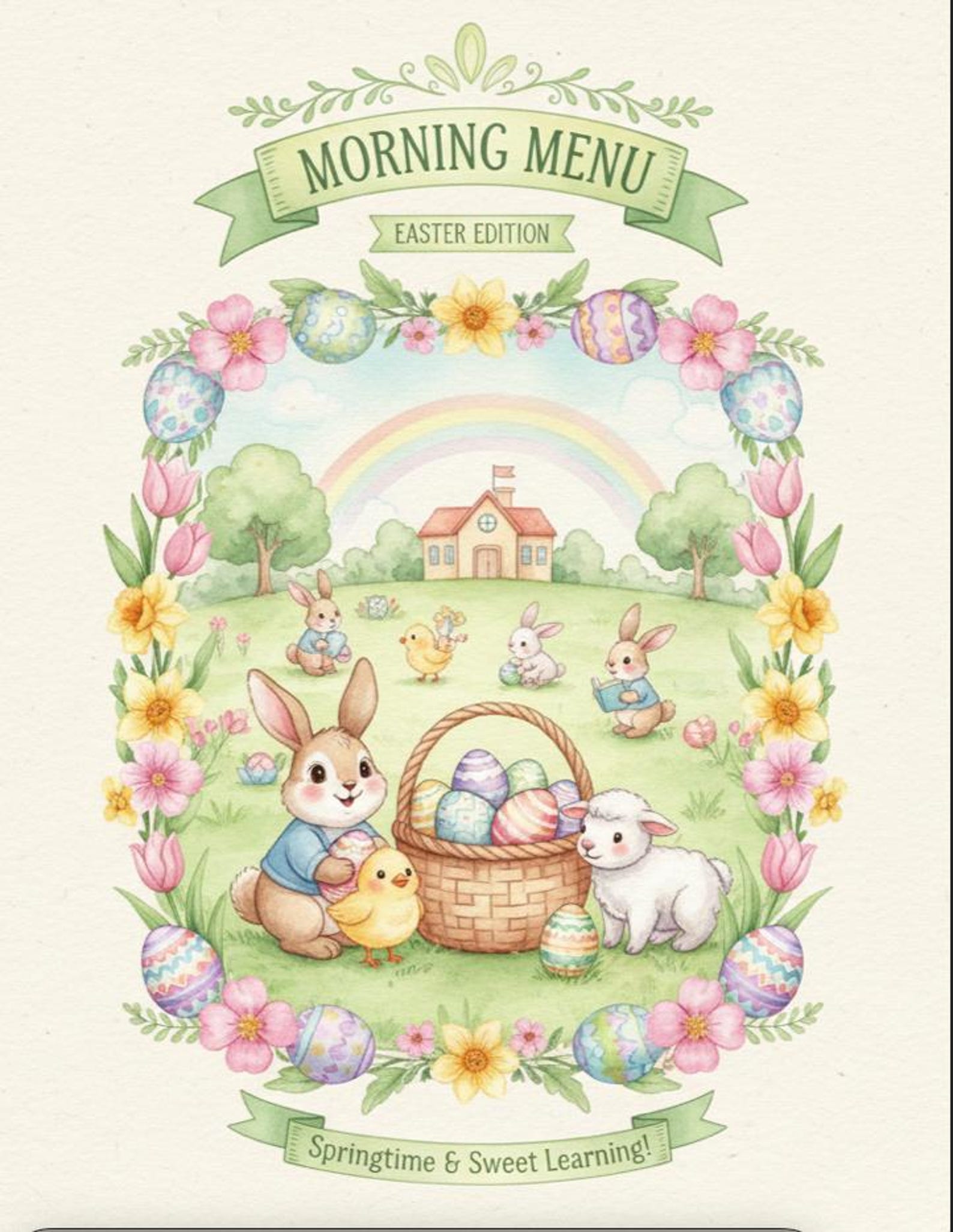 Preschool Morning Menu School Workbook - Etsy
