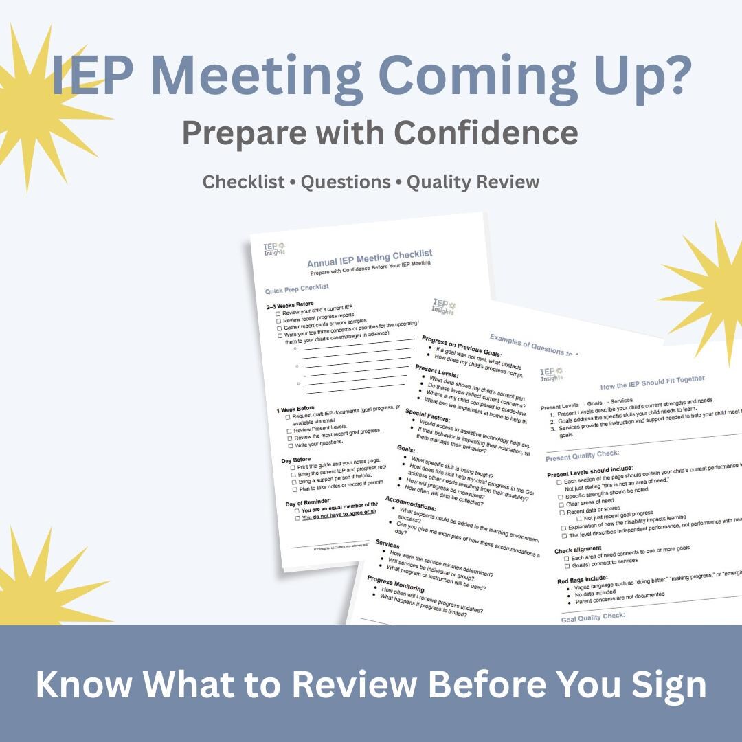 IEP Annual Review Checklist for Parents | IEP Meeting Prep Printable ...