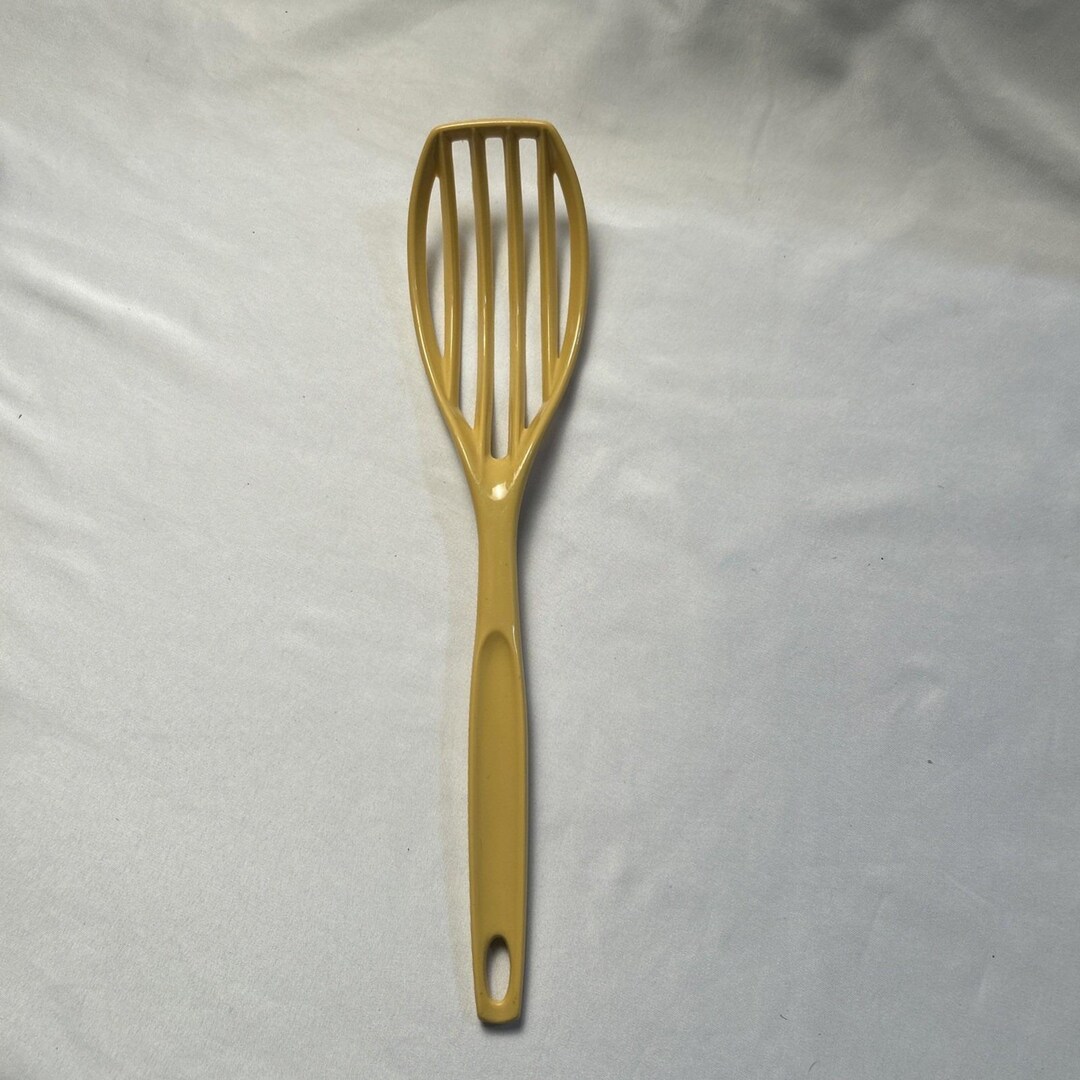 Vintage Kitchen Utensil FOLEY Nylon Slotted Spoon 11" Yellow Cooking ...