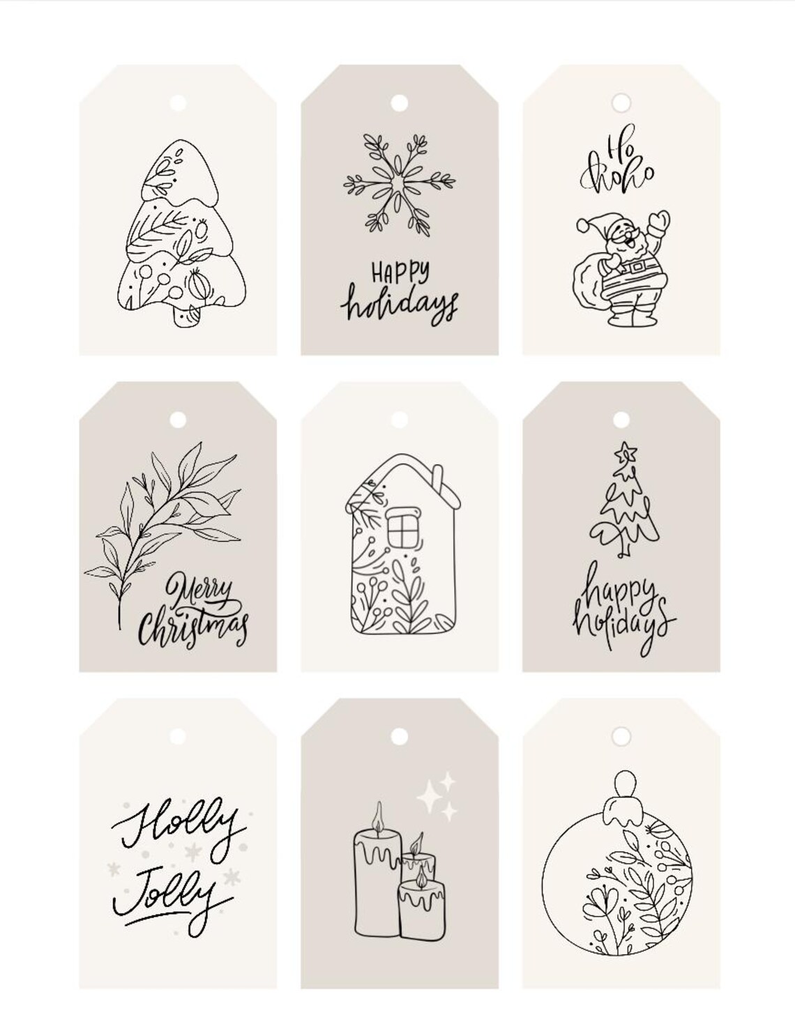 Digital Christmas Gift Tags - Etsy