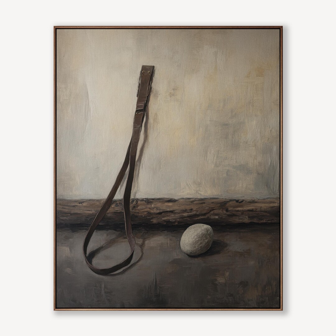 David and Goliath Art, Sling and Stone, Boys Room Decor, Canvas Wall ...