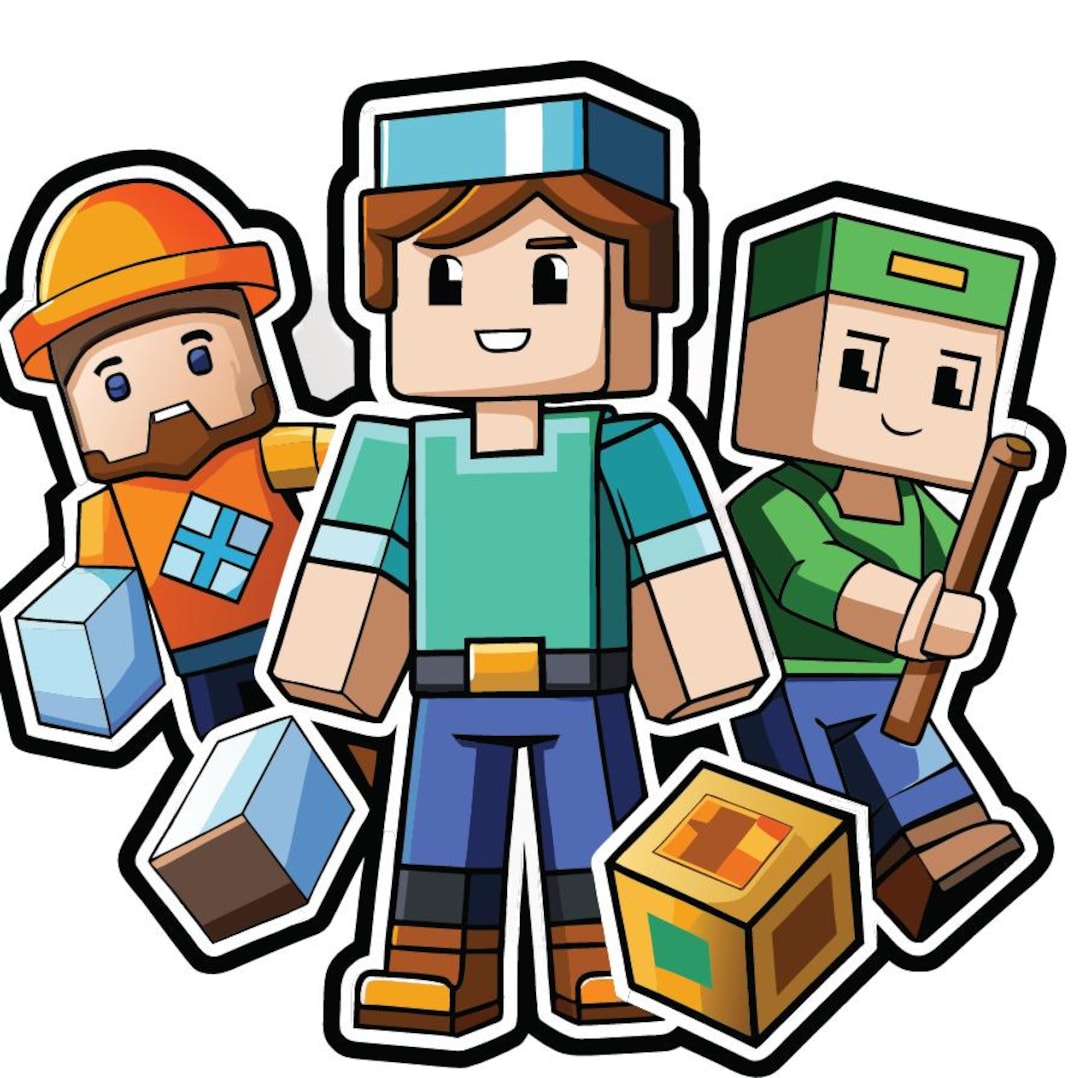 Block Craft Characters SVG Clipart - Etsy