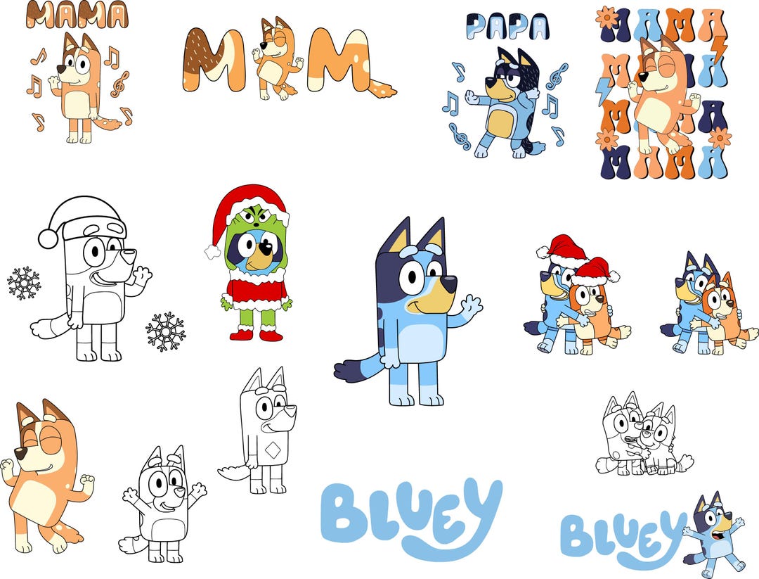 Bluey SVG Bundle | 15 Files – Bluey & Friends | PNG + Vector | Instant ...