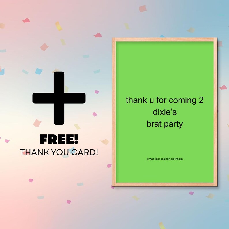 Brat Party Invitation: Editable Canva Template (5x7", PDF) (music) - Etsy