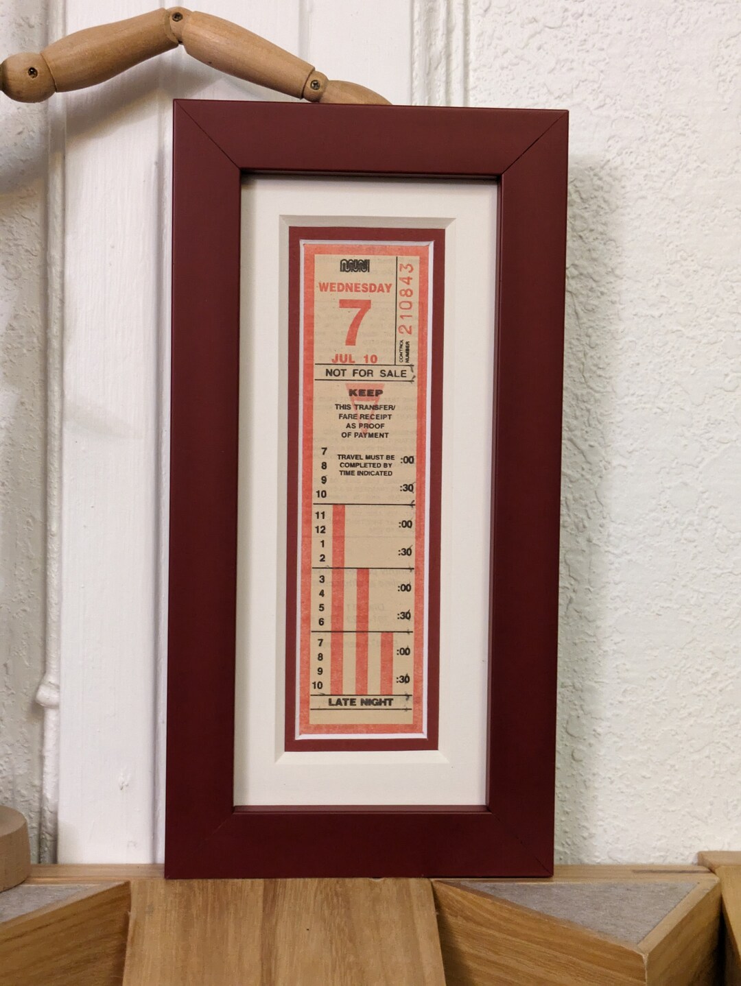 Custom Framed San Francisco MUNI Bus Transfer - July 19th 2010 - Etsy