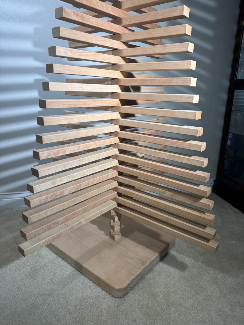 Handmade Spiral Cherry Wood Christmas Tree, Minimalist Holiday Decor ...