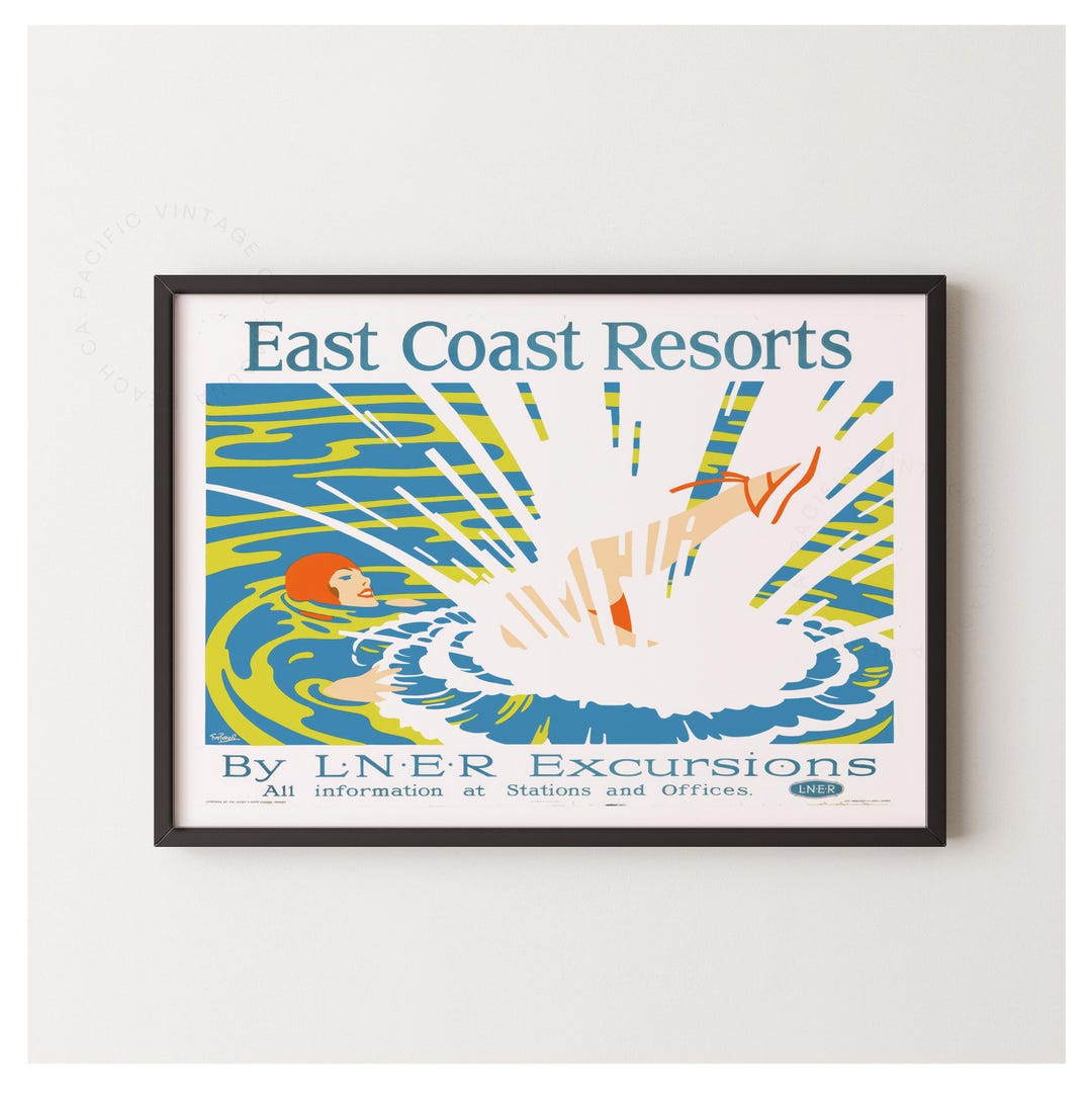 Vintage East Coast Resorts Poster – Classic LNER Travel Art Print ...