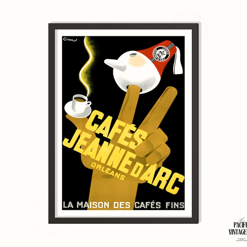 French Coffee Ad Poster - Etsy
