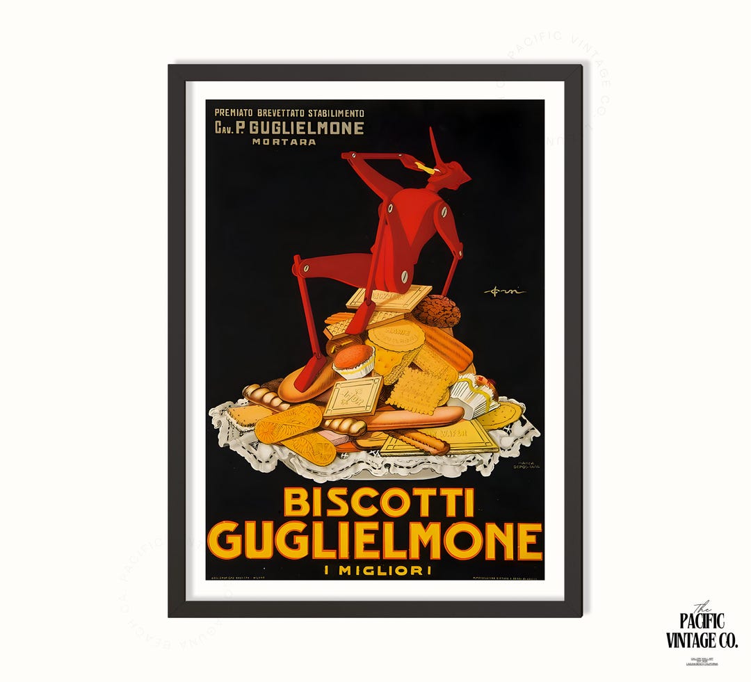 Biscotti Guglielmone Poster by Fortunato Depero, Vintage Italian ...