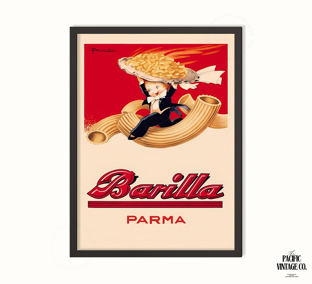 Barilla Parma Poster by Riccobaldi, Vintage Italian Pasta Advertisement ...