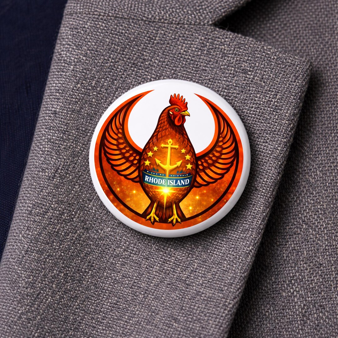 Rhode Island Resistance Bird Pin Button, RI State Bird Protest Art ...