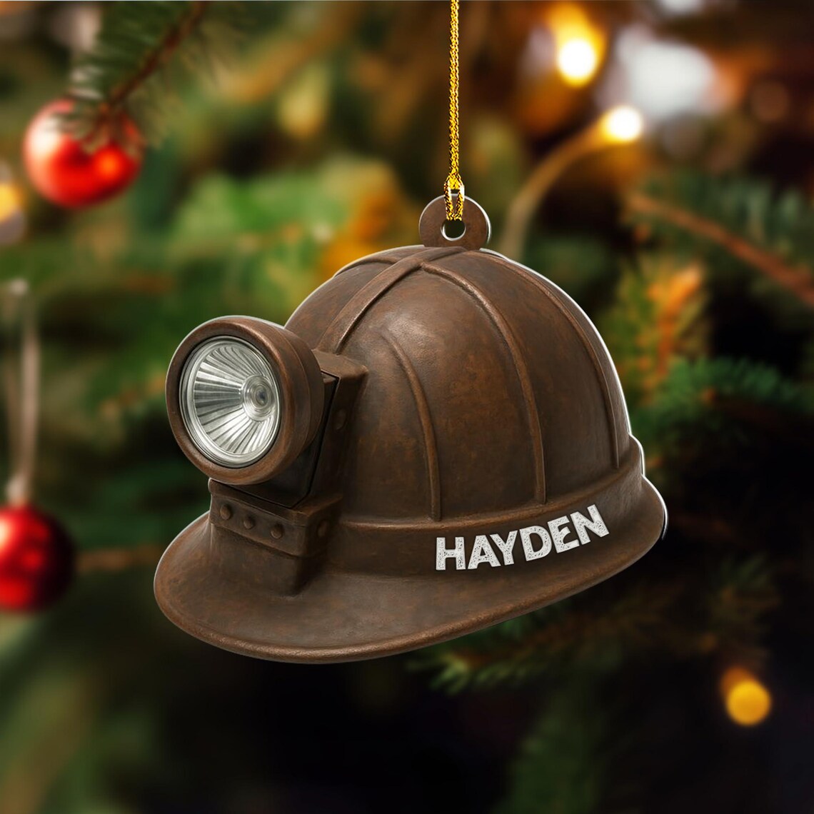 Personalized Coal Miner Ornament 2025, Custom Mining Helmet Ornament ...