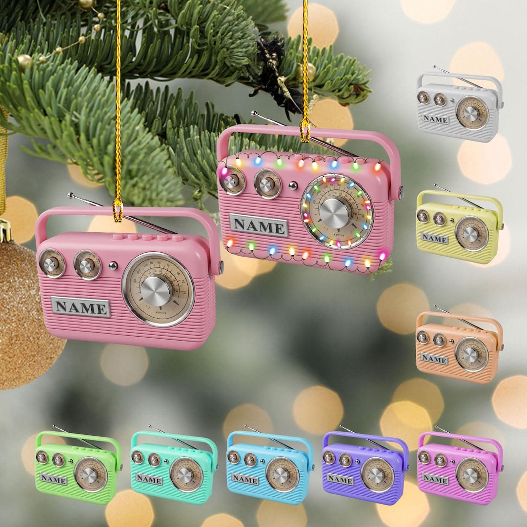 Personalized Radio Ornament 2025, Custom Vintage Radio Christmas ...