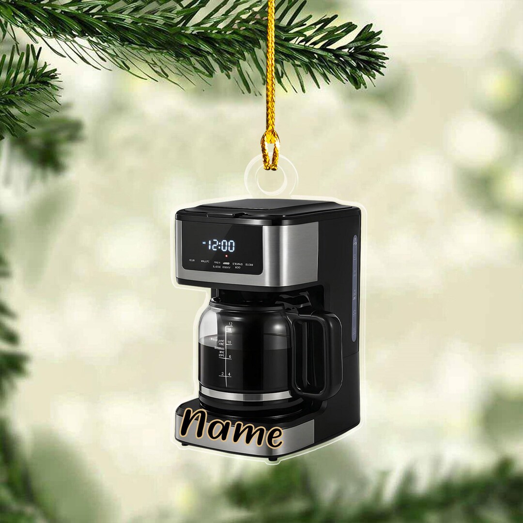 Personalized Coffee Machine Christmas Ornament 2025 – Custom Name Café ...