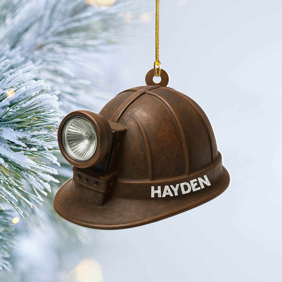 Personalized Coal Miner Ornament 2025, Custom Mining Helmet Ornament ...