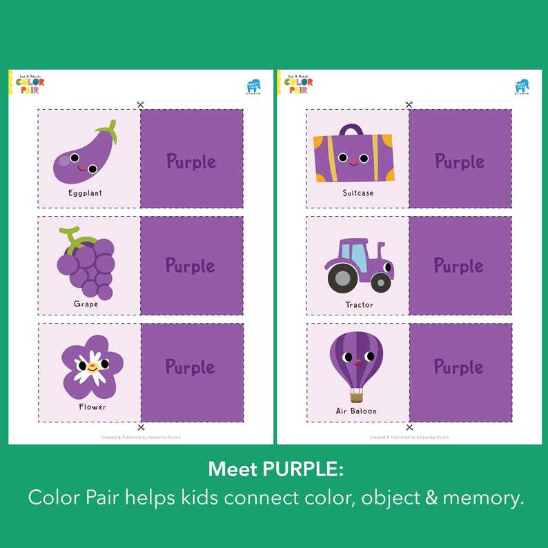 Color Matching Activity for Kids, Printable Learning Colors, Memory ...