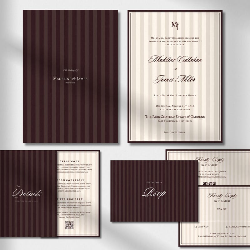 Old Money Stripes Wedding - Etsy