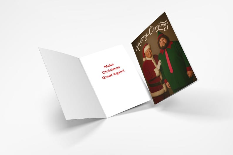 Donald Trump With Fat JD Vance Christmas Card With Envelope - Funny ...