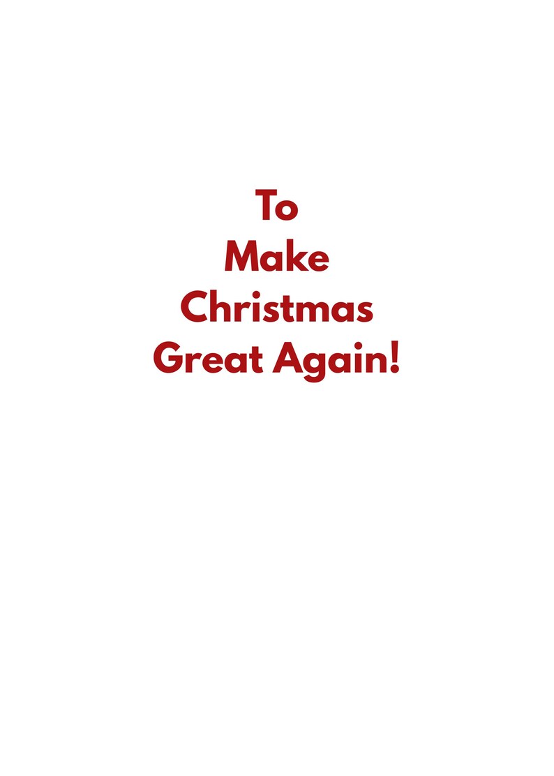 Funny Political Christmas Card - Trump Santa, Vance Elf (5x7 With ...