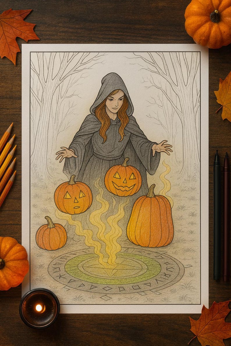Enchanted Halloween Nights – 10 Fantasy Realism Coloring Pages ...
