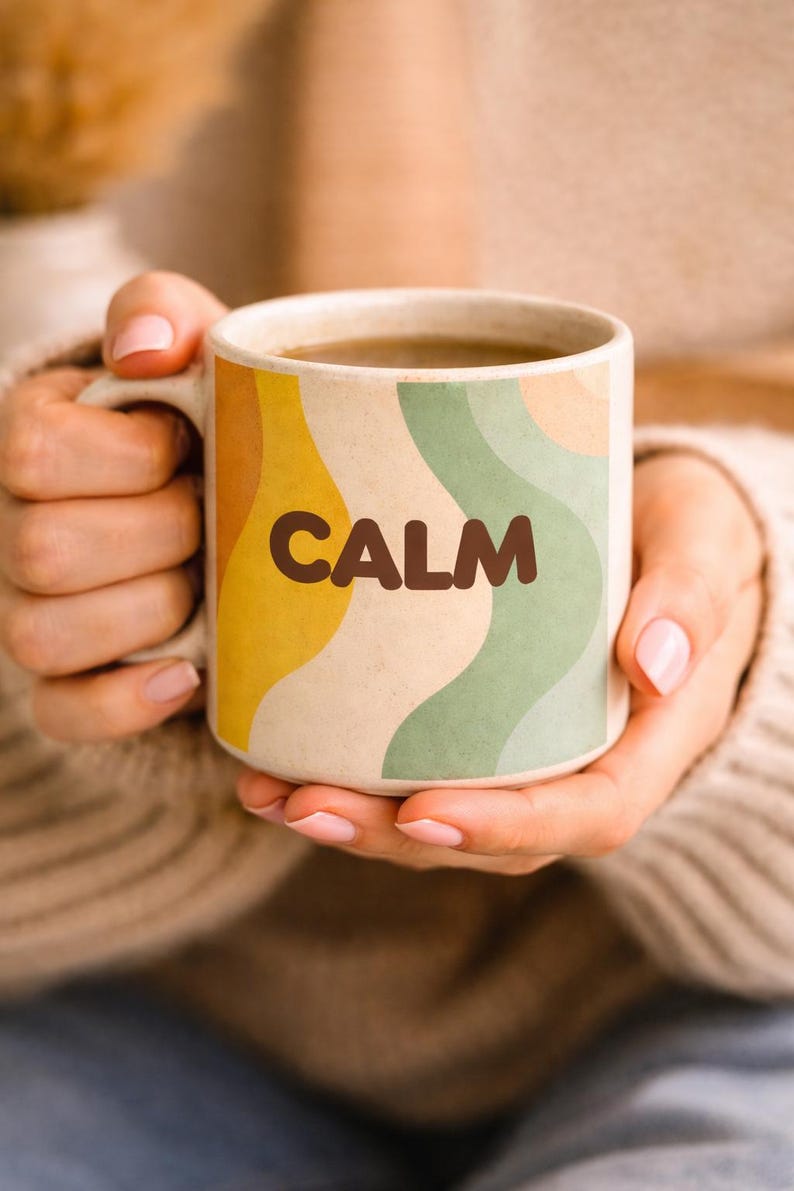 Retro Affirmation Poster Set | Grow Slow Calm Wall Art | Boho Printable ...