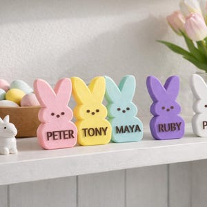 Easter Peeps: 3D Printed Plain or Custom Name Decor - Etsy