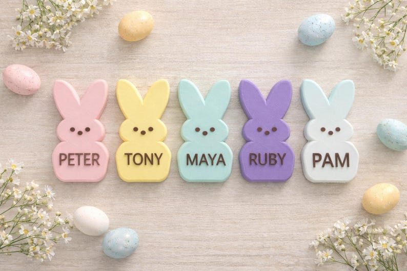 Easter Peeps: 3D Printed Plain or Custom Name Decor - Etsy