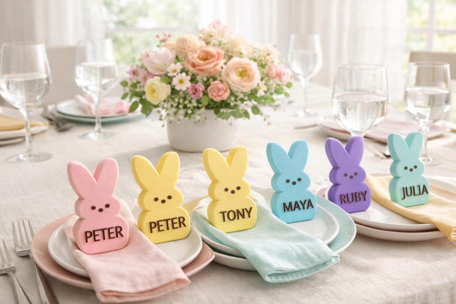 Easter Peeps: 3D Printed Plain or Custom Name Decor - Etsy