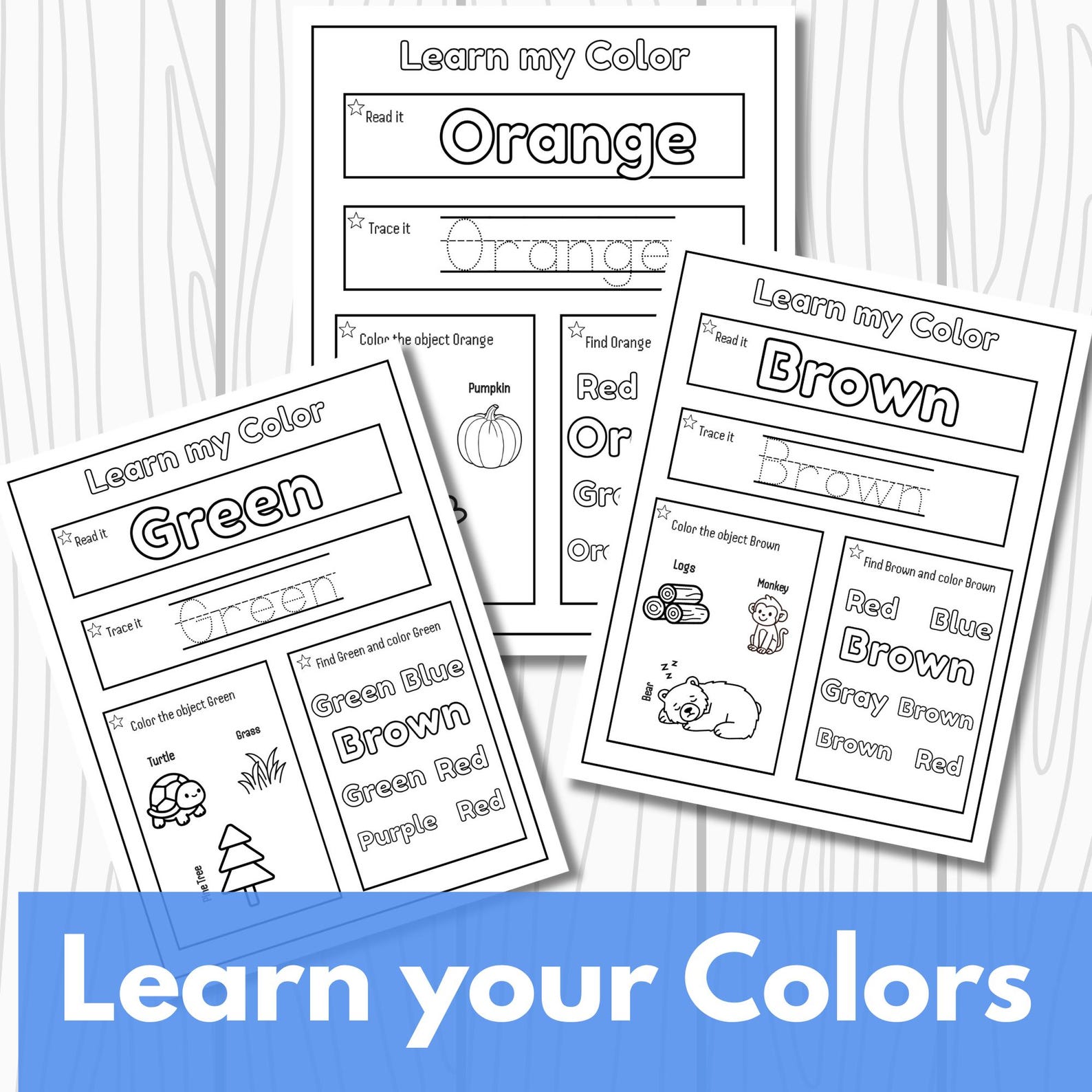 Color Learning Worksheets for Kids | 10 Page Preschool Color ...