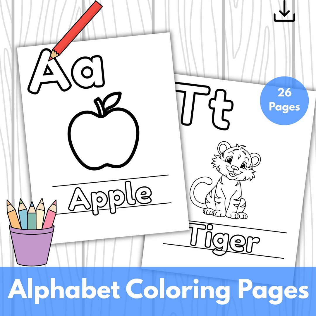 ABC Coloring Pages A–Z | 26 Alphabet Worksheets for Kids | Preschool ...