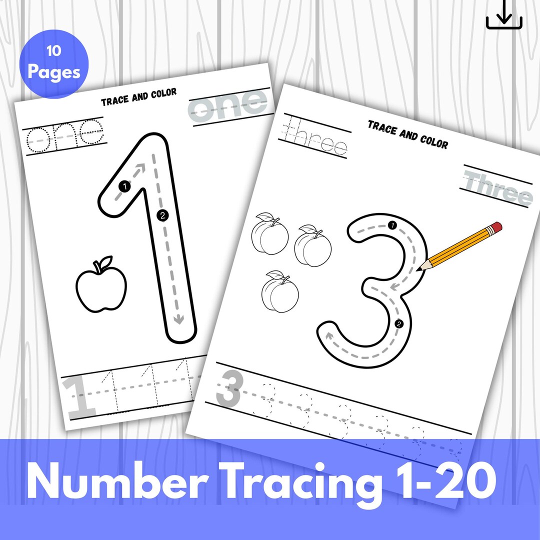 Number Tracing 1–10 Worksheets | Trace Numbers With Objects | Preschool ...