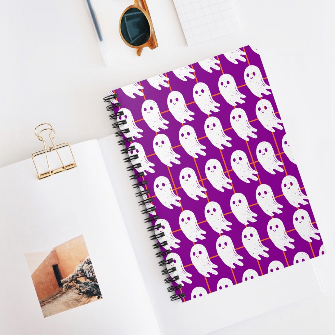 Adorable Ghost Notebook, Halloween Journal, Cute Ghost Stationery ...