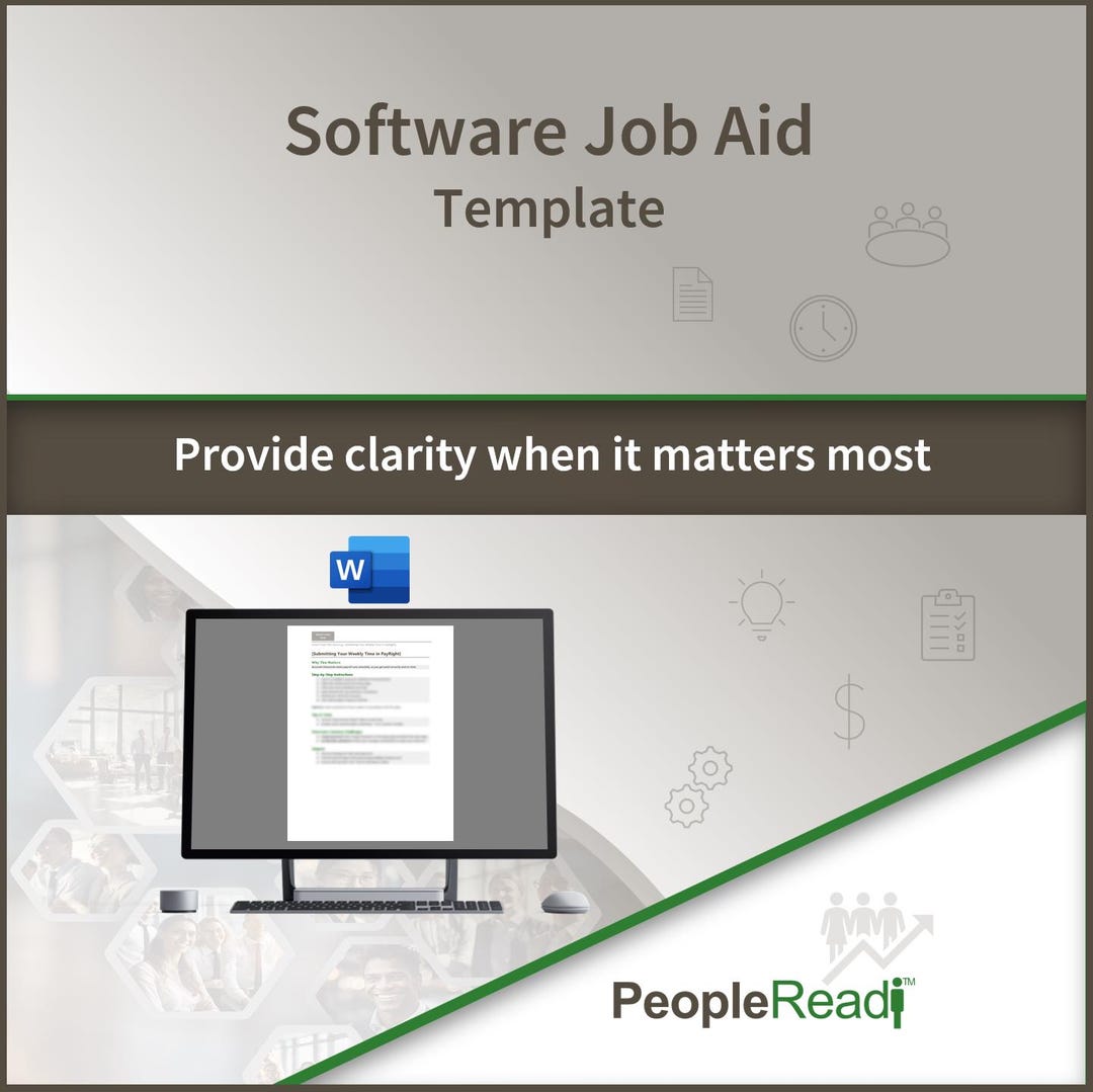 Software Job Aid Template – Quick Reference Guide - Etsy
