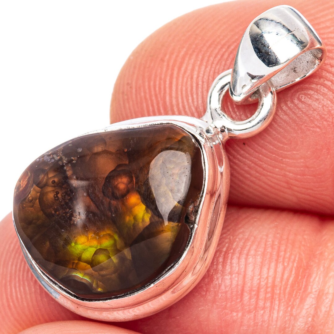 Rare Mexican Fire Agate Pendant 1 925 Sterling Silver P41700 - Etsy