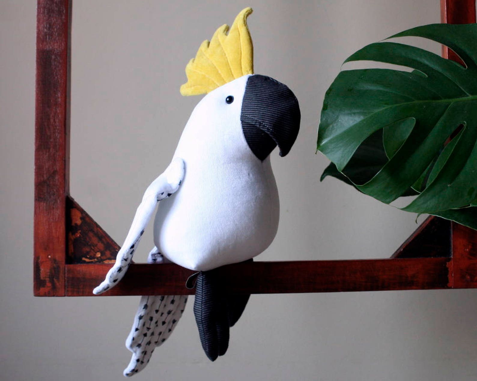 Cockatoo Plush Bird Parrot Soft Toy Sulphur Crested Cockatoo Etsy