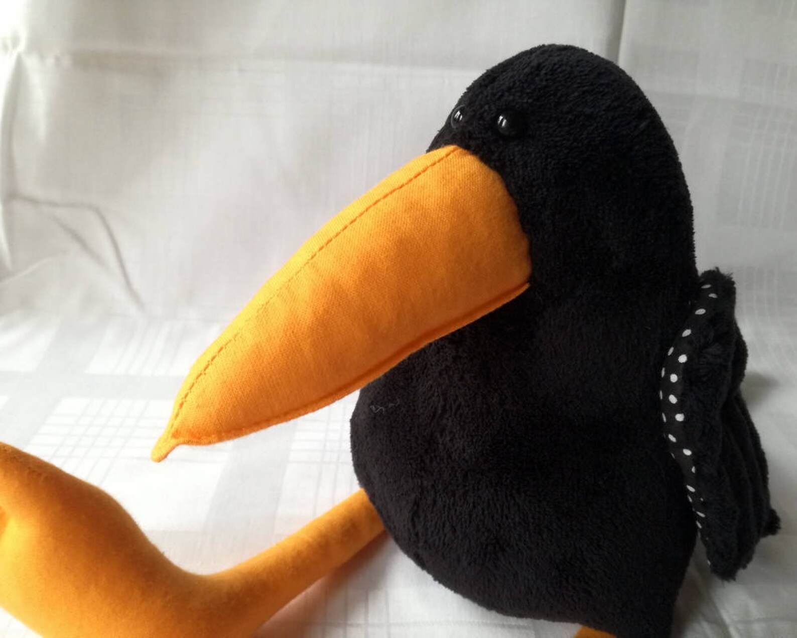 Black Crow Plush Birdie Cuddly Raven Plush Toy Yellow or - Etsy Canada