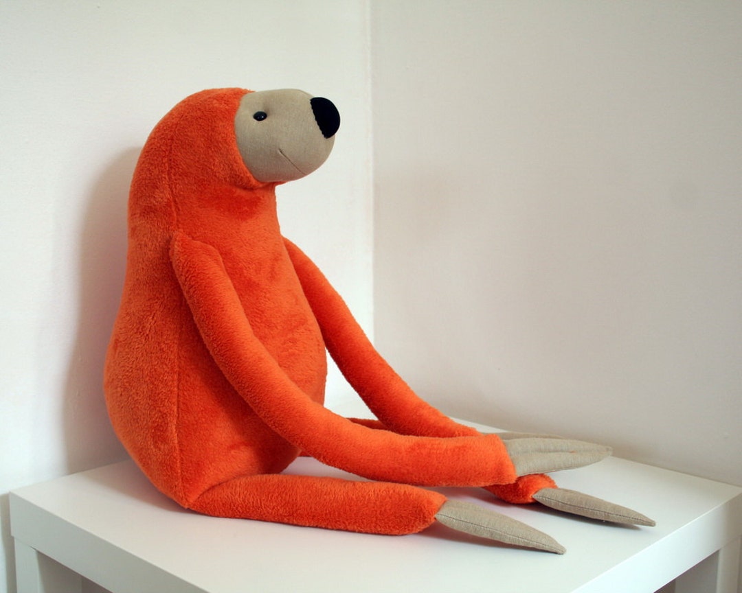 XXL Orange Sloth Stuffed Animal Toy for Children - Etsy