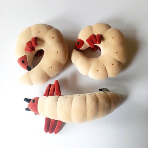 Plush Grub, Stuffed Larva Toy, Little Soft Caterpillar Stuffie, Funny ...