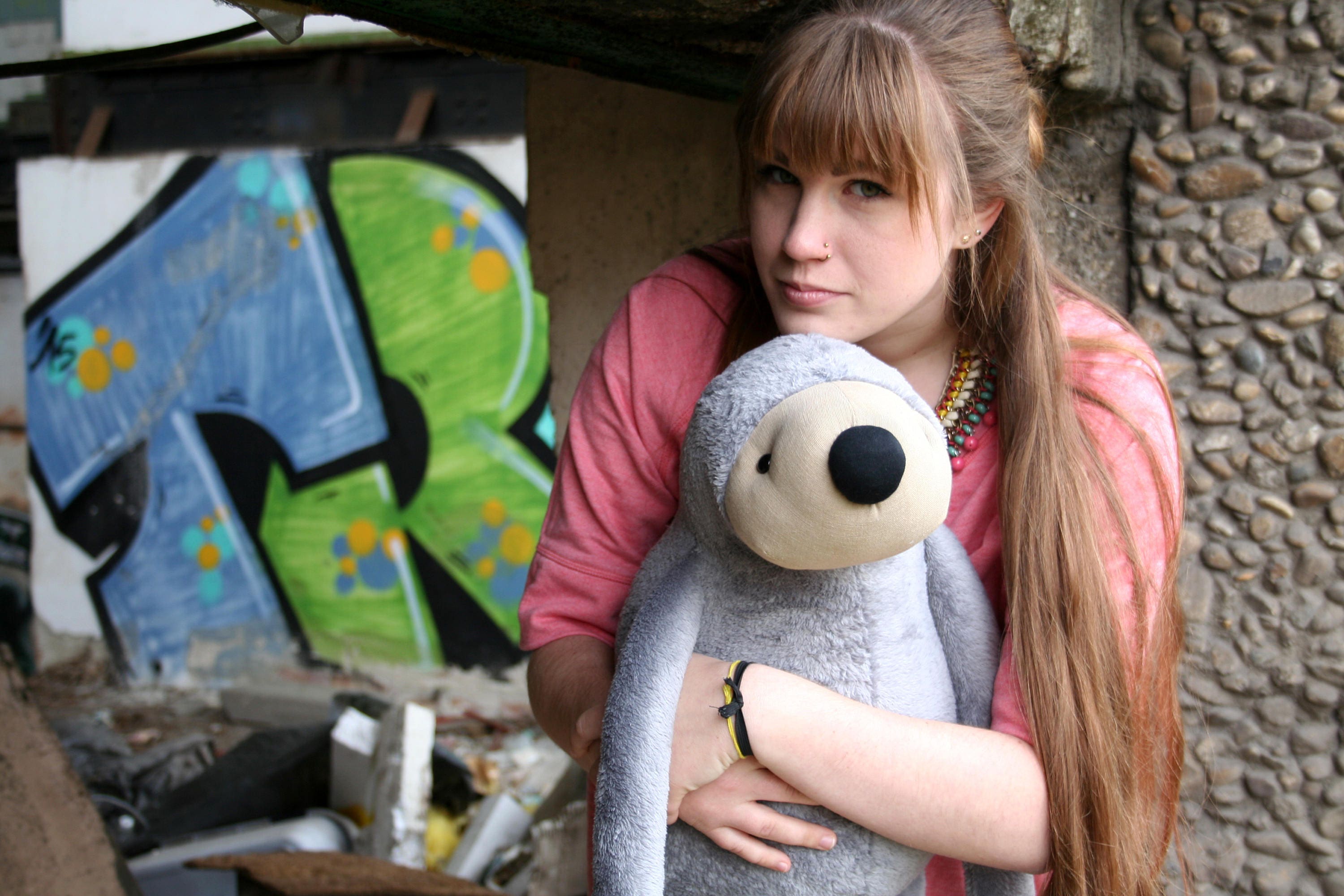 XXL Blue Star Sloth, stuffed animal toy for children, 4th ofJuly Sloth