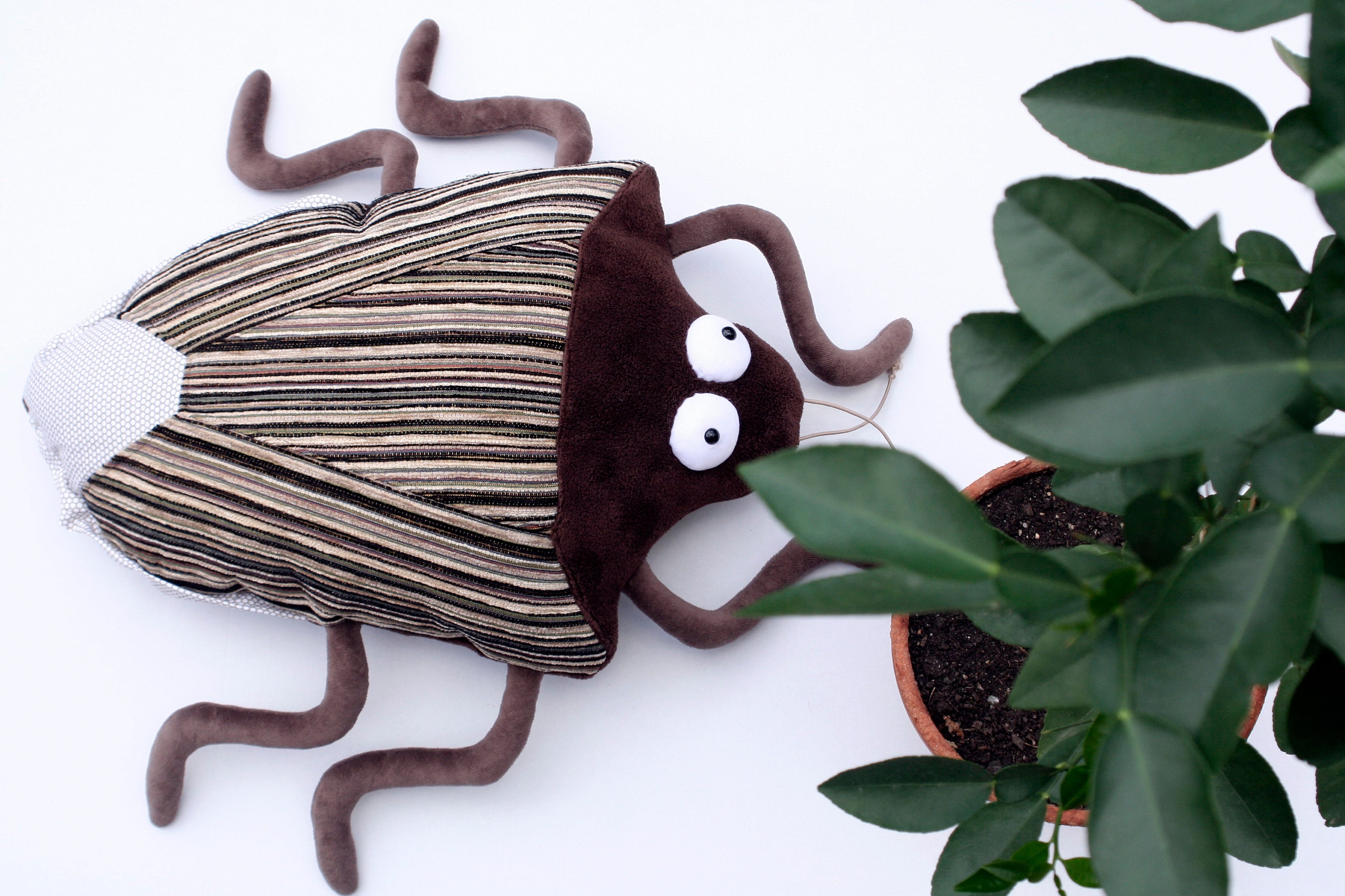 Big Brown Stink Bug Plushie Pillow, Huge Brown Plush Insect, Stuffed ...